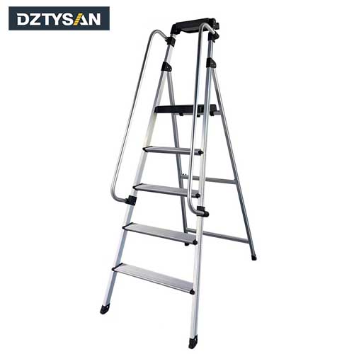 Safest Big Step Aluminum Step Ladder with Removable Handrail - DEYOU
